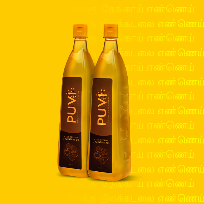 Puvi 2L Cold Pressed Groundnut/Peanut Oil (Virgin, Chekku/Ghani) - (1 ...